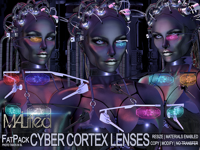 Second Life Marketplace - 50% OFF COPY/MOD FATPACK: MALified 14x Cyber Cortex Lenses - Unisex ...